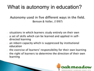 Free, Online Scale of Student Autonomy | PPTX