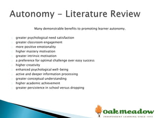 Free, Online Scale of Student Autonomy | PPTX
