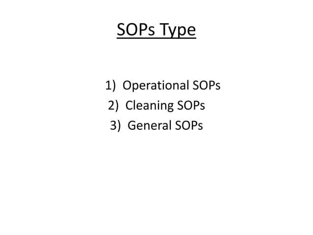 SOPs | PPT