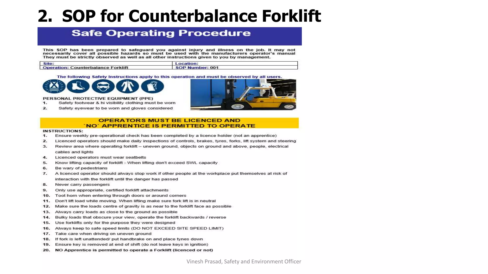 Example of Safe Operating Procedure | PPTX