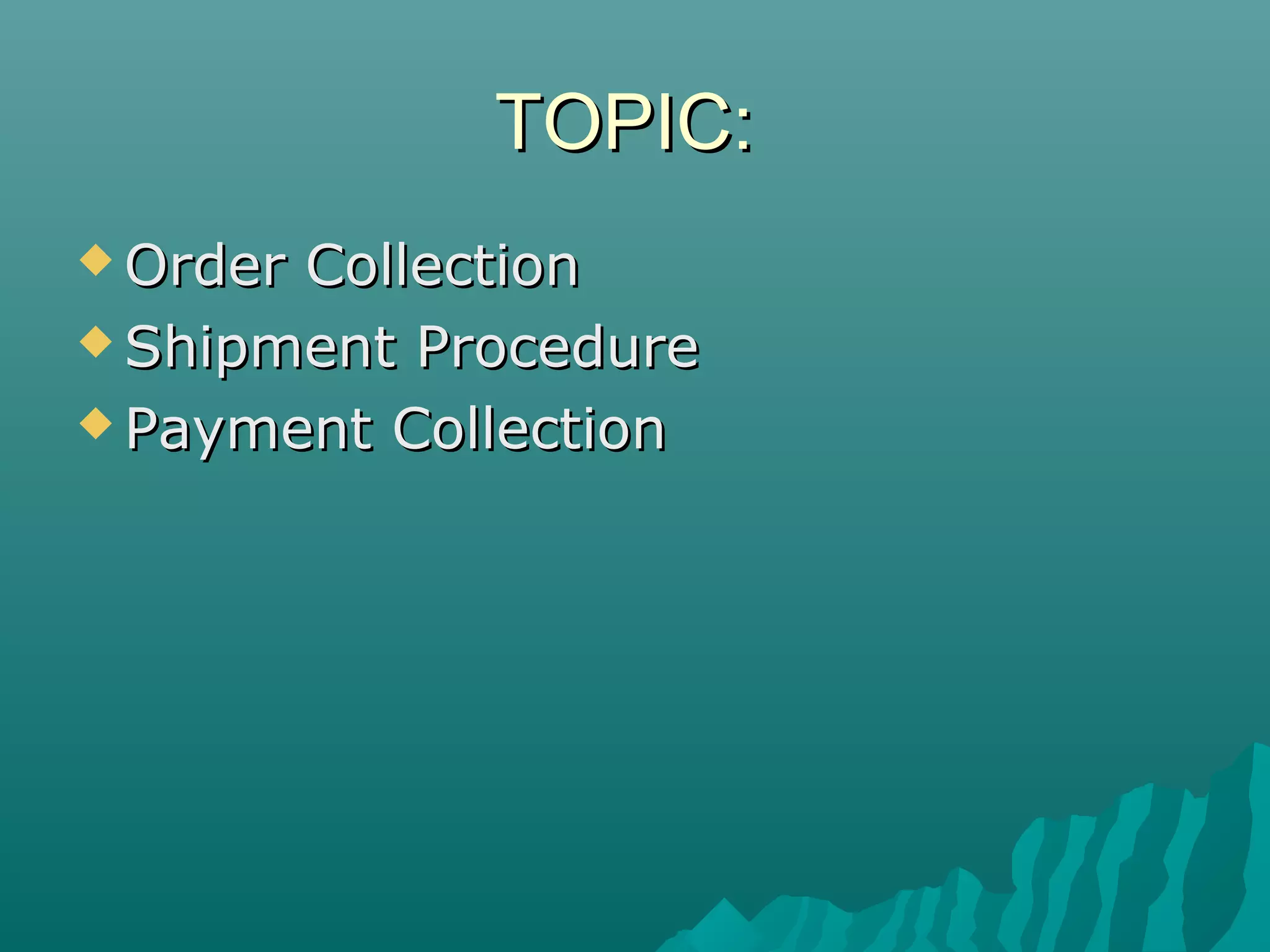 Shipment mechanism export | PPT