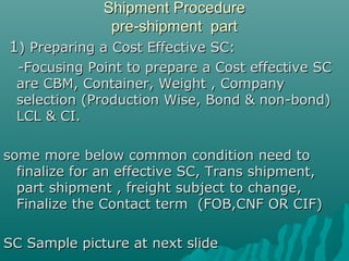Shipment mechanism export | PPT