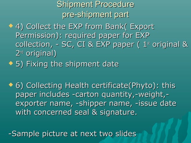 Shipment mechanism export | PPT