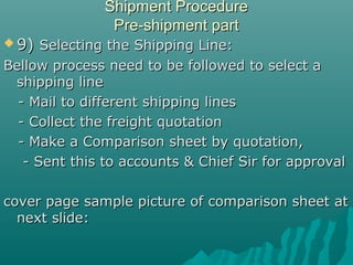 Shipment mechanism export | PPT
