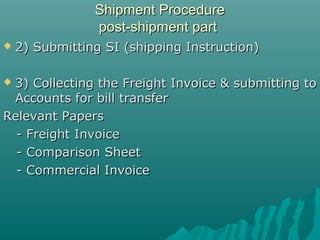 Shipment mechanism export | PPT