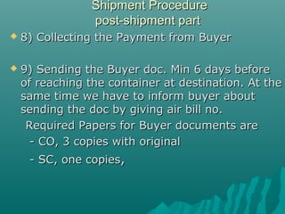 Shipment mechanism export | PPT