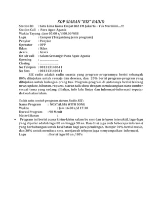 Sop siaran | DOCX