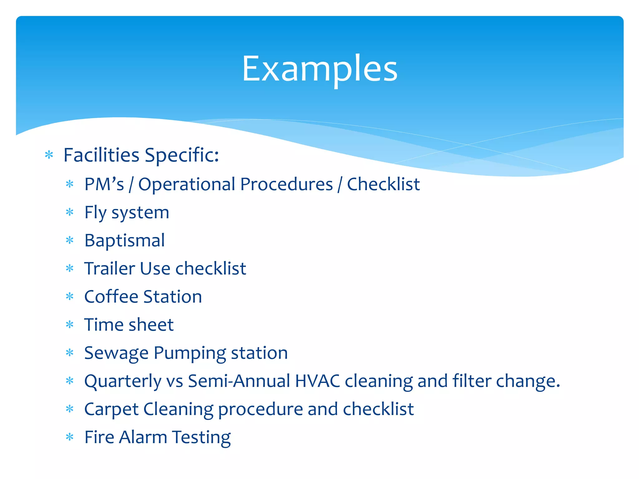SOPs - Improving Facilities Operations | PPTX