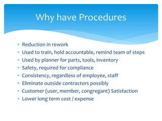 SOPs - Improving Facilities Operations | PPTX