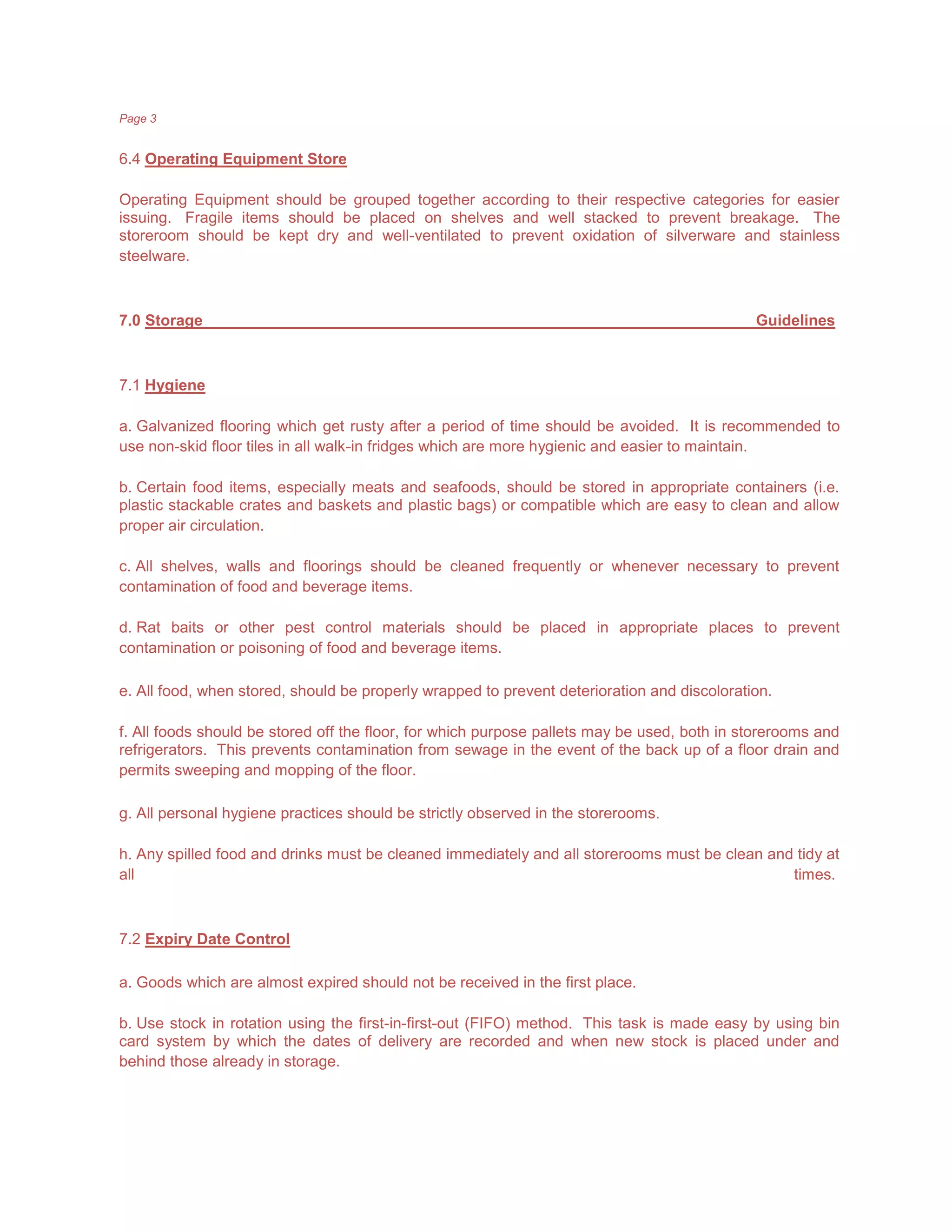 Sop stores[1] | DOCX