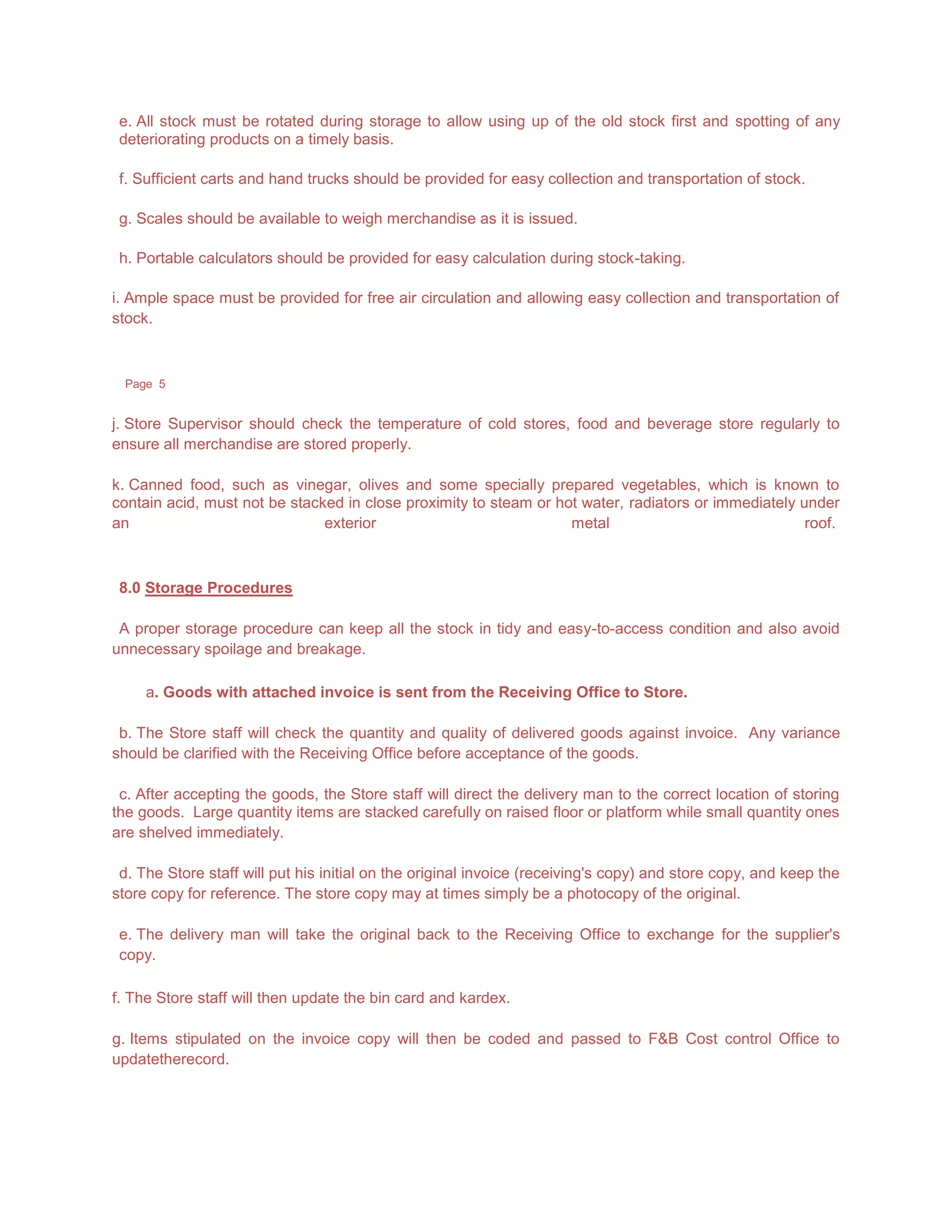 Sop stores[1] | DOCX