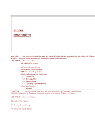Sop stores[1] | DOCX
