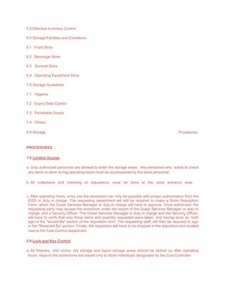 Sop stores[1] | DOCX