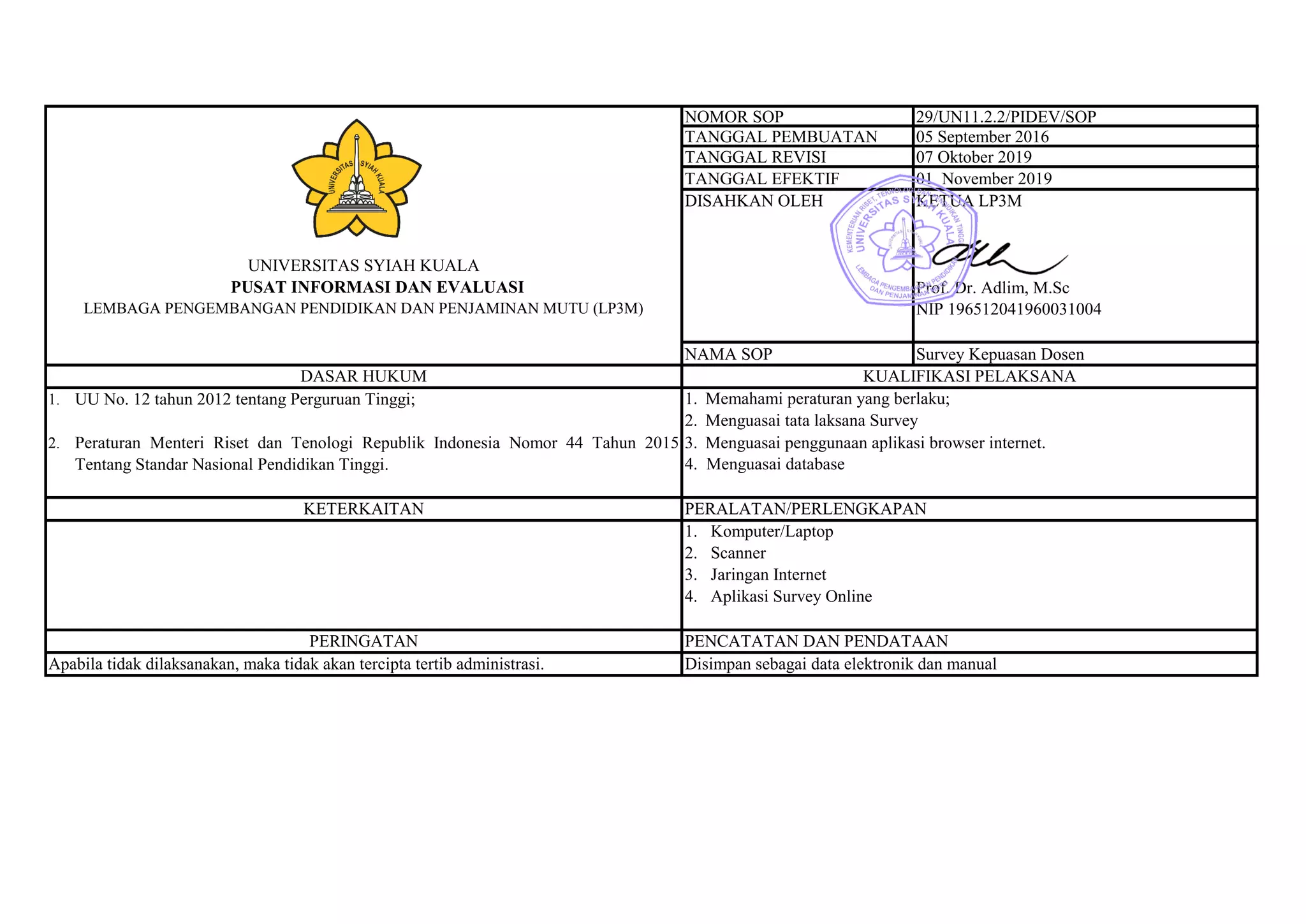 SOP Survey Kepuasan Dosen.pdf