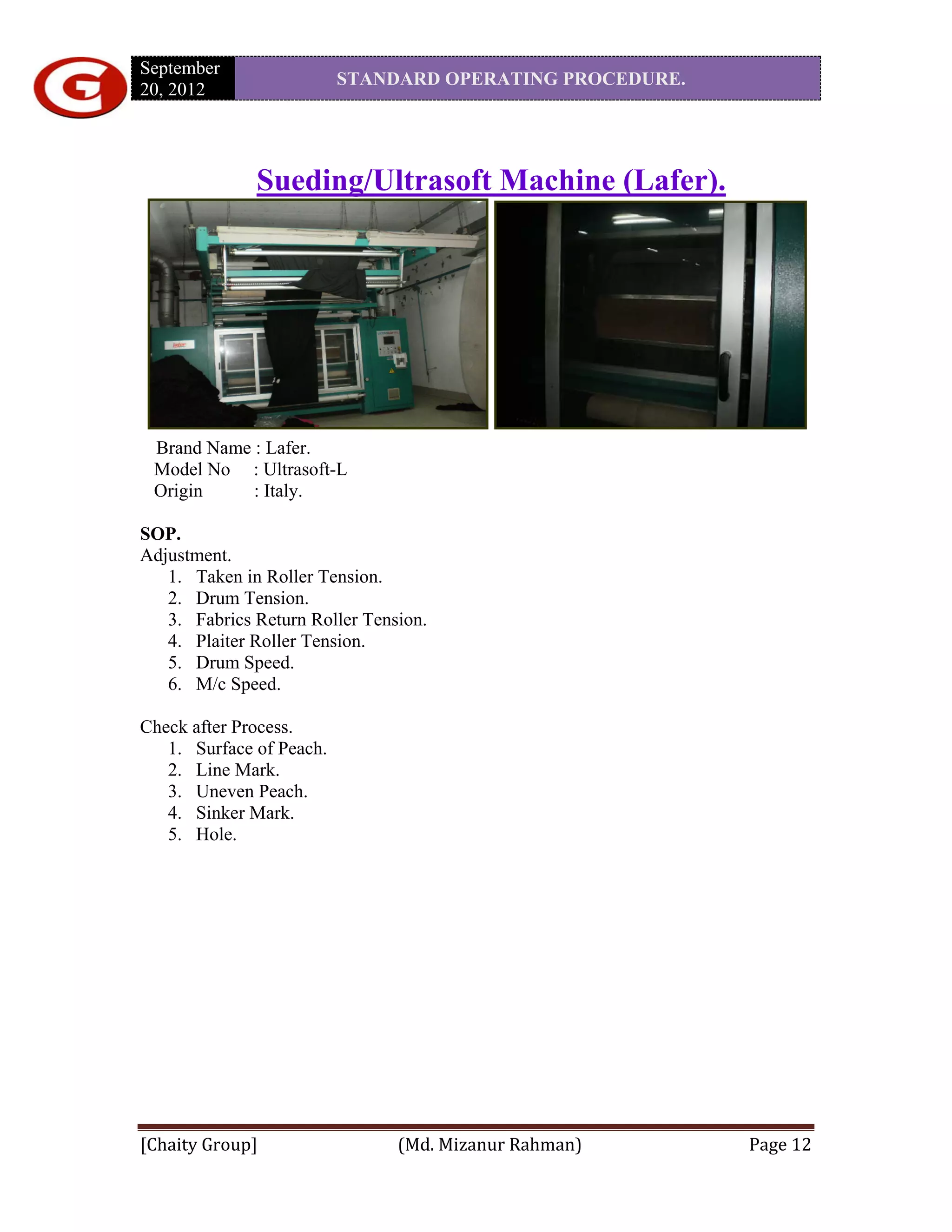 Sop (textile finishing) | PDF