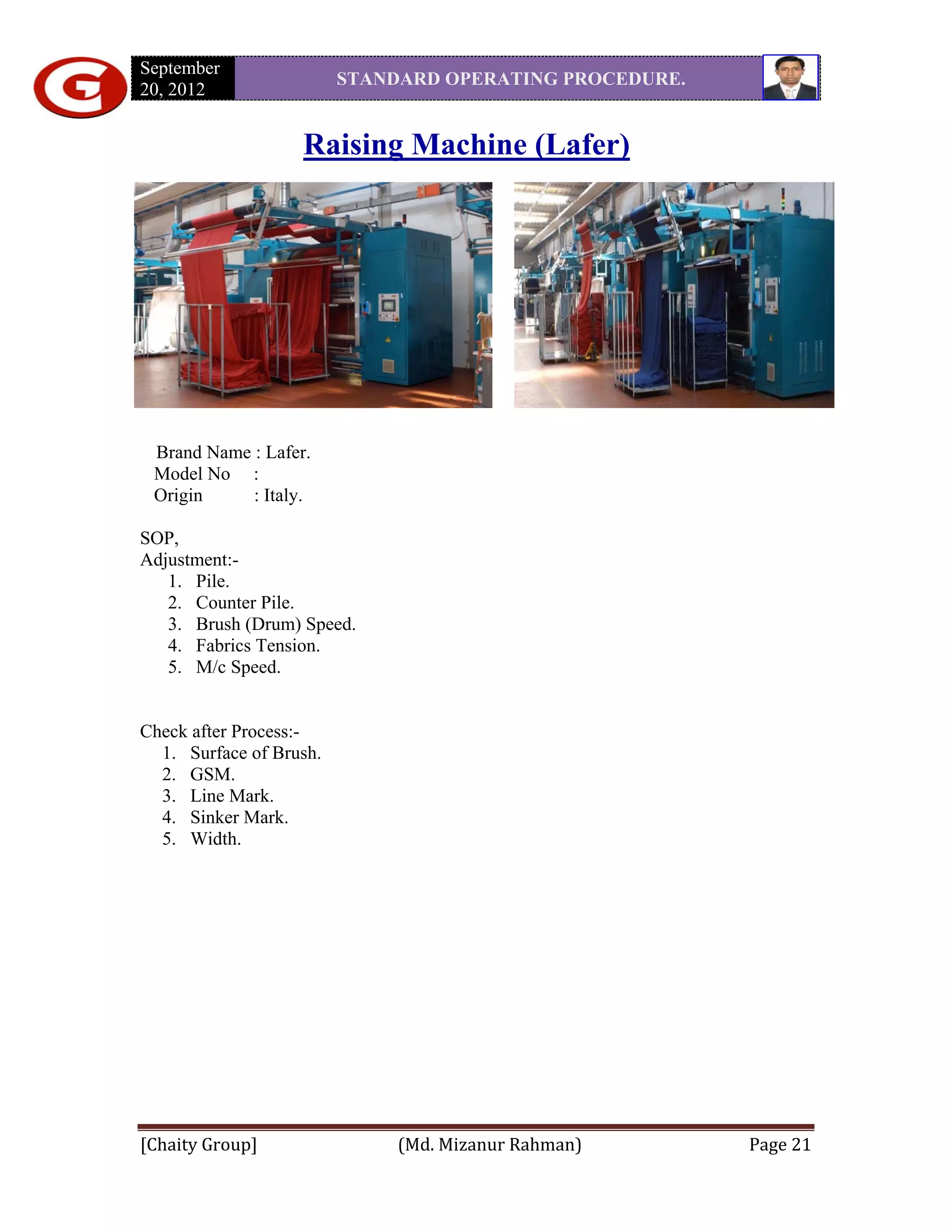 Sop (textile finishing) | PDF