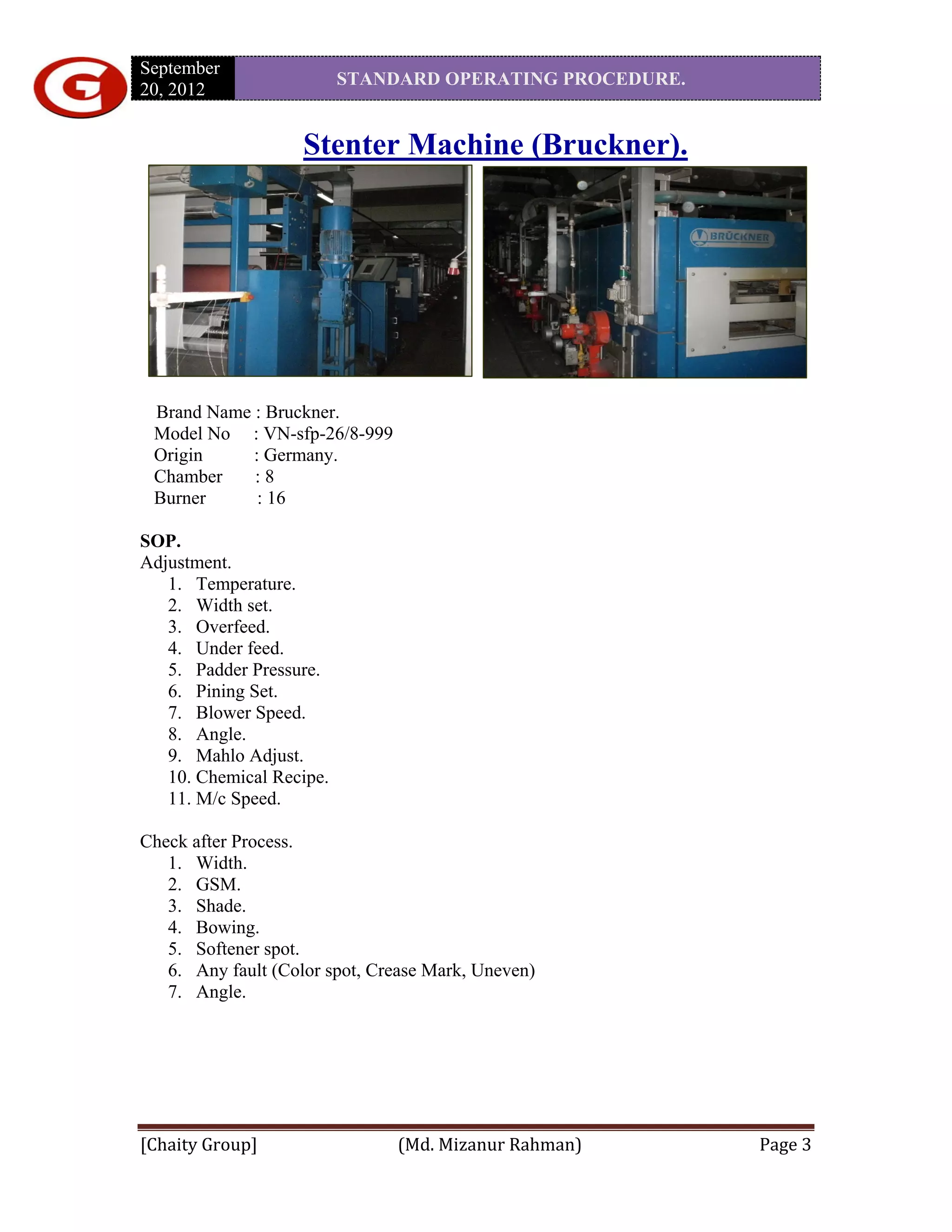 Sop (textile finishing) | PDF