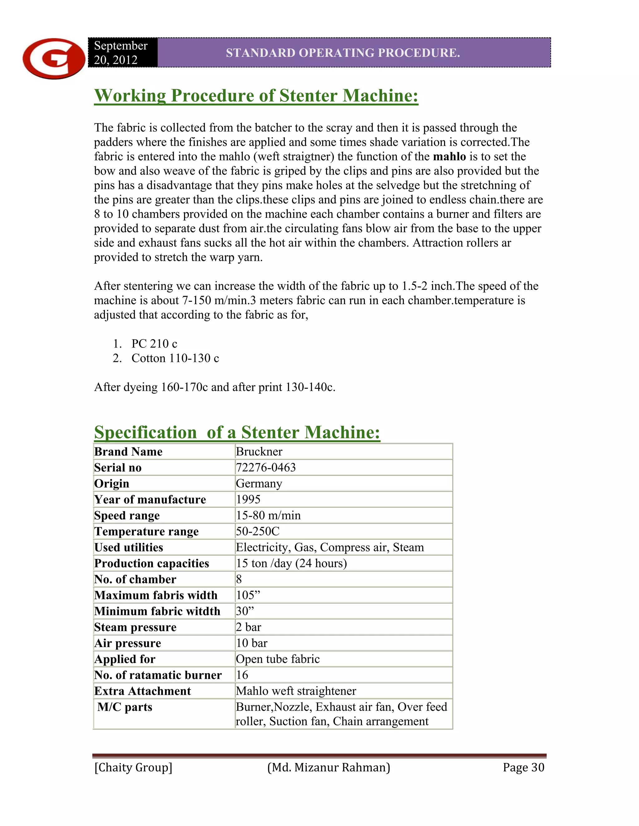 Sop (textile finishing) | PDF