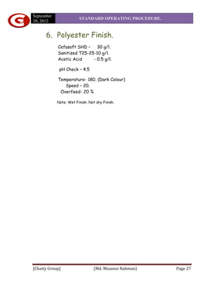 Sop (textile finishing) | PDF