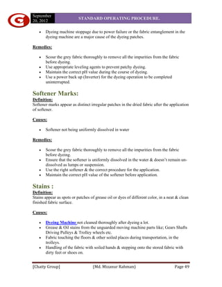 Sop (textile finishing) | PDF