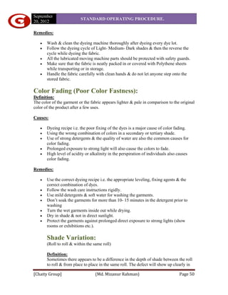 Sop (textile finishing) | PDF