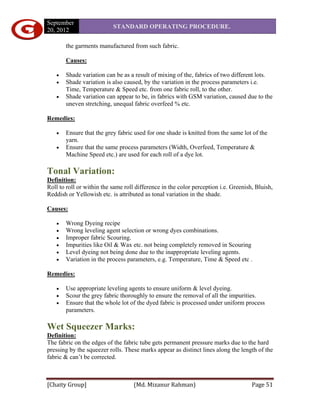 Sop (textile finishing) | PDF