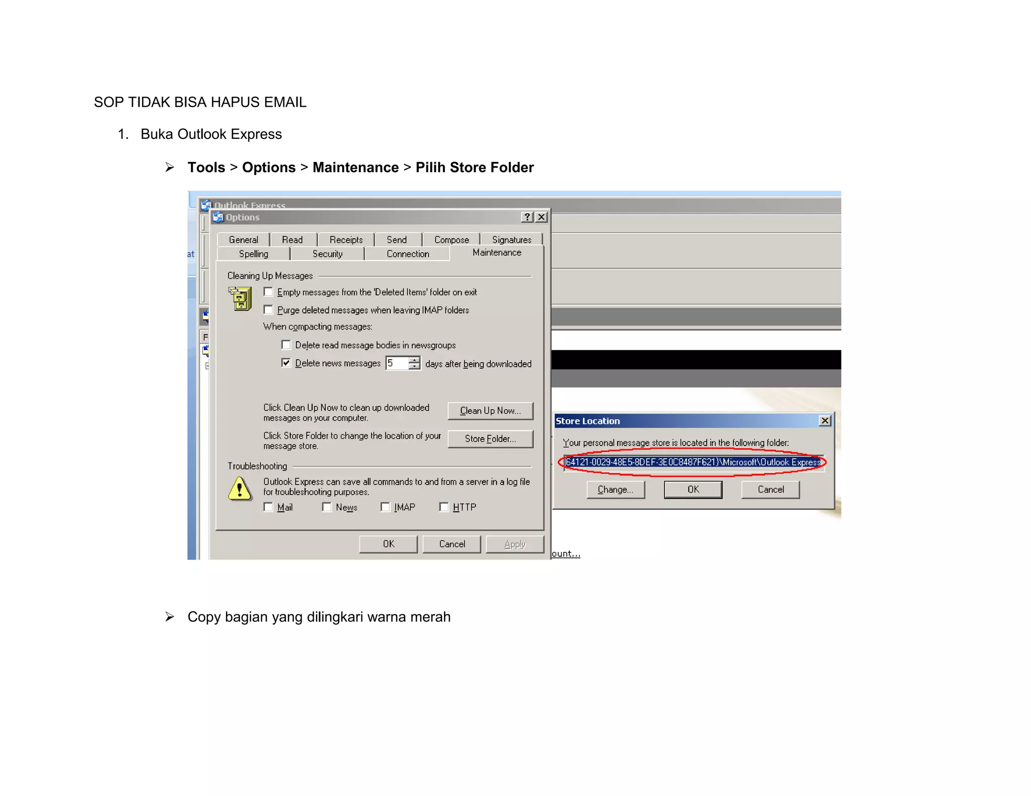Sop tidak bisa hapus email oe | PPT