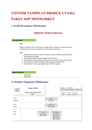 SOP Toko minimarket / SOP Toko Retail Modern Lengkap | PDF