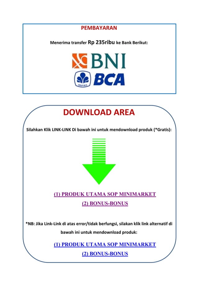 SOP Toko minimarket / SOP Toko Retail Modern Lengkap | PDF