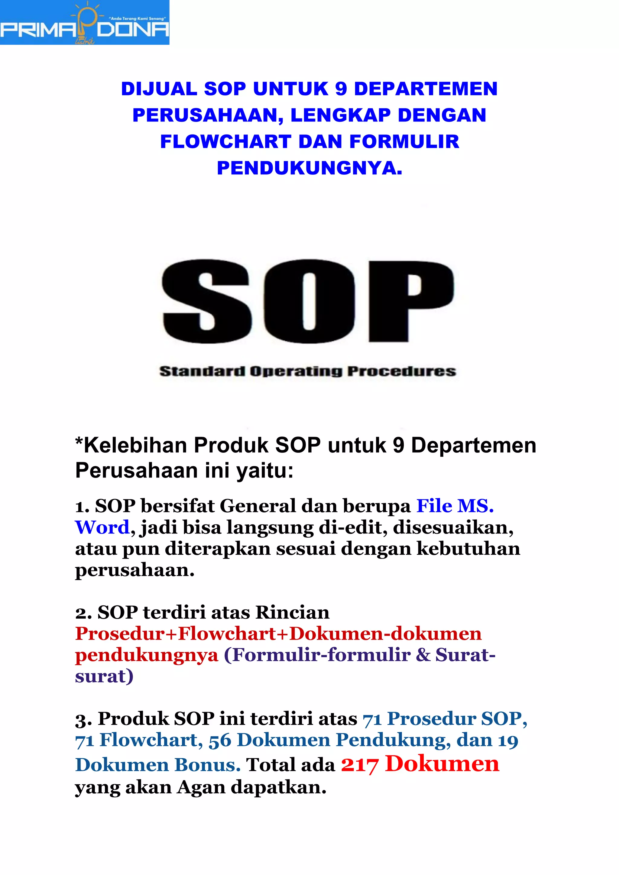 Sop untuk perusahaan | PDF