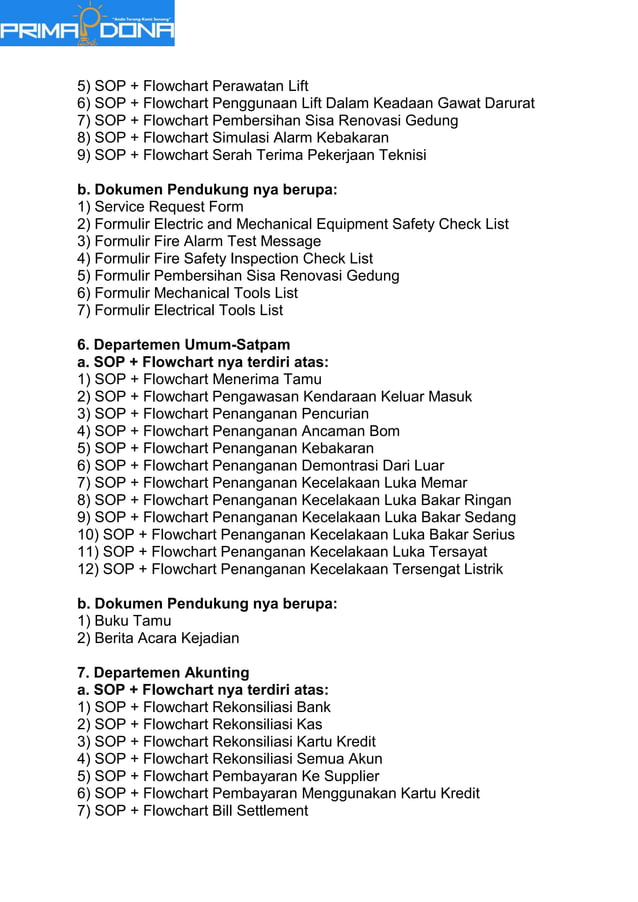 Sop untuk perusahaan | PDF