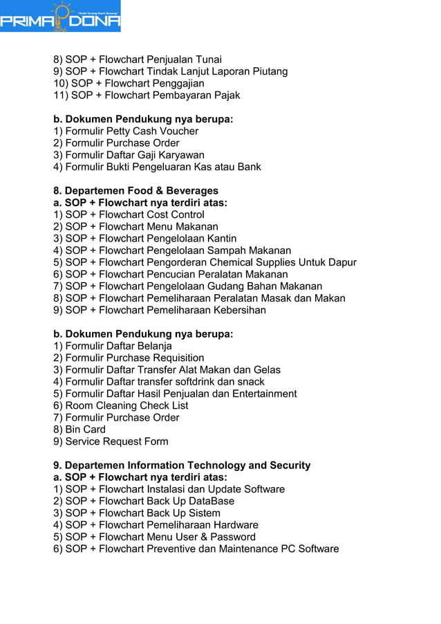 Sop untuk perusahaan | PDF