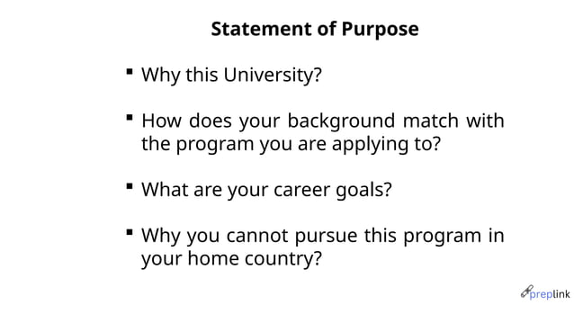 SOP vs Personal Statement | Comparison | preplink | PPT
