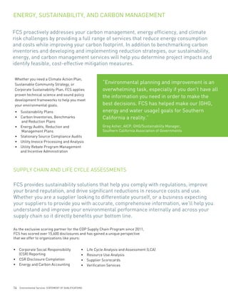 FirstCarbon Solutions SOQ | PDF | Environmental Services Industry | Industries