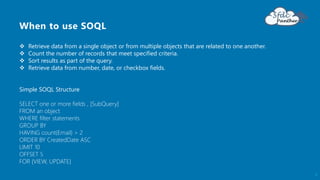 SOQL in salesforce || Salesforce Object Query Language || Salesforce | PPTX