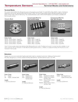 SOR Temperature Sensor Catalog | PDF