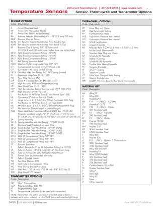 SOR Temperature Sensor Catalog | PDF