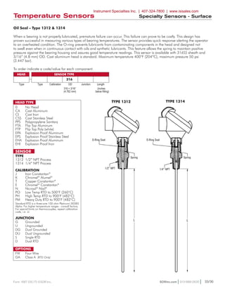 SOR Temperature Sensor Catalog | PDF