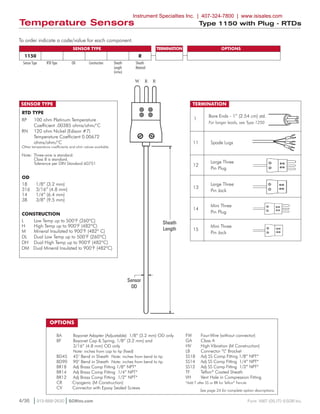 SOR Temperature Sensor Catalog | PDF