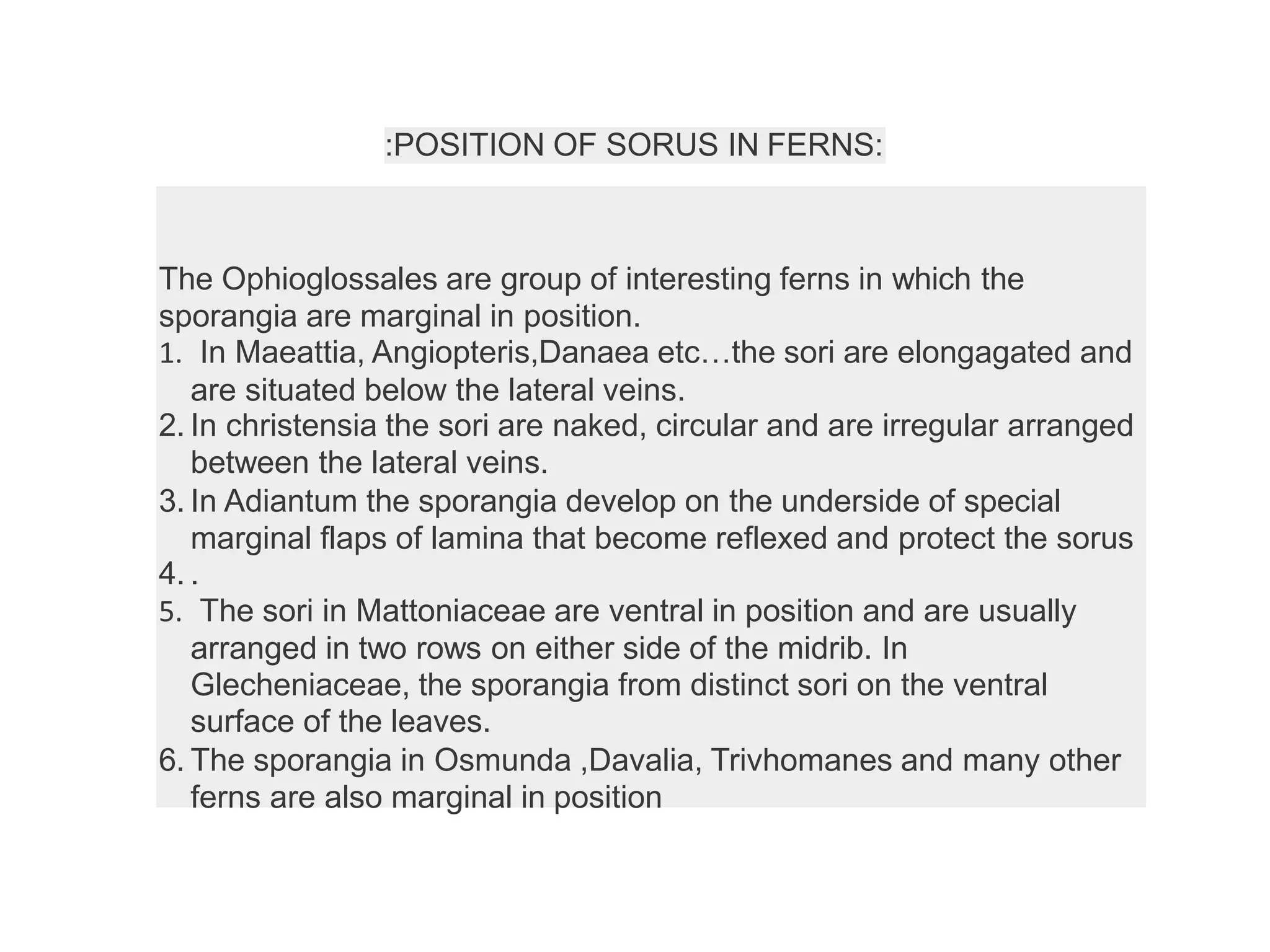 Soral evolution in filicopsida | PPTX