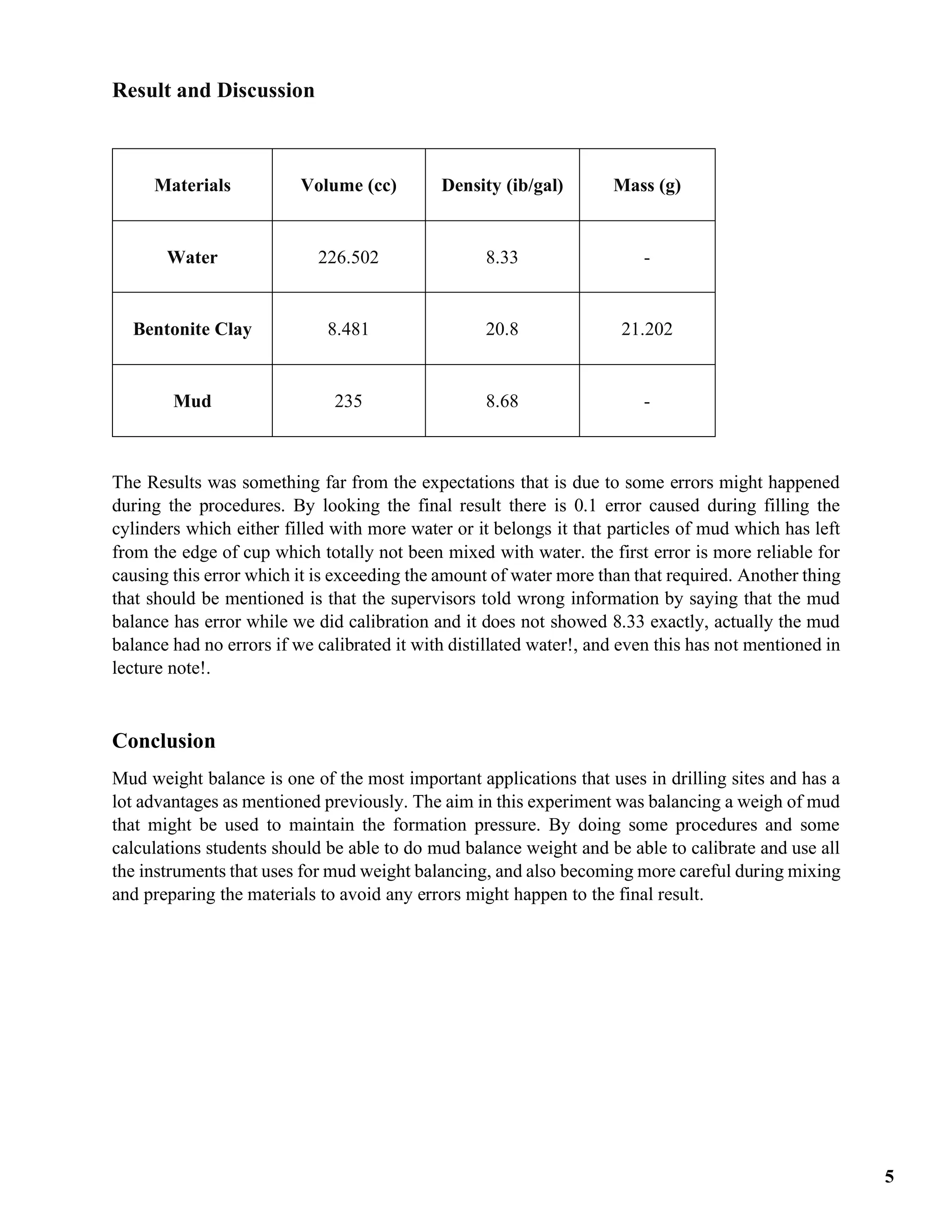 Drilling Lab - Mud Weight Balancing | PDF