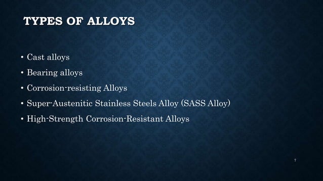 Alloys and its application and uses. | PPTX | Chemistry | Science