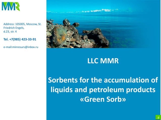 Sorbents for the accumulation of liquids and petroleum products «green ...