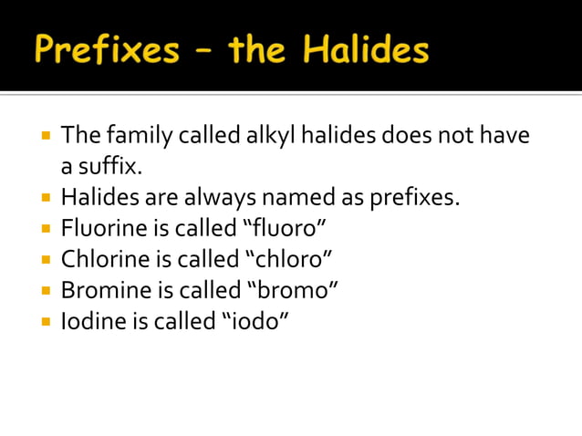 Classification and Nomenclature of Organic Halides
