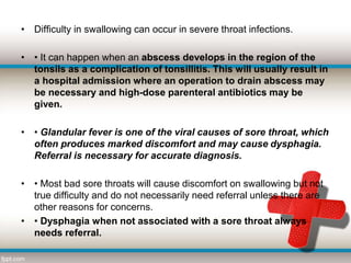 Sore throat, diagnosis and management for Pharmacist | PPTX