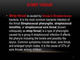 Sore throat and streptococcal pharyngitis | PPTX