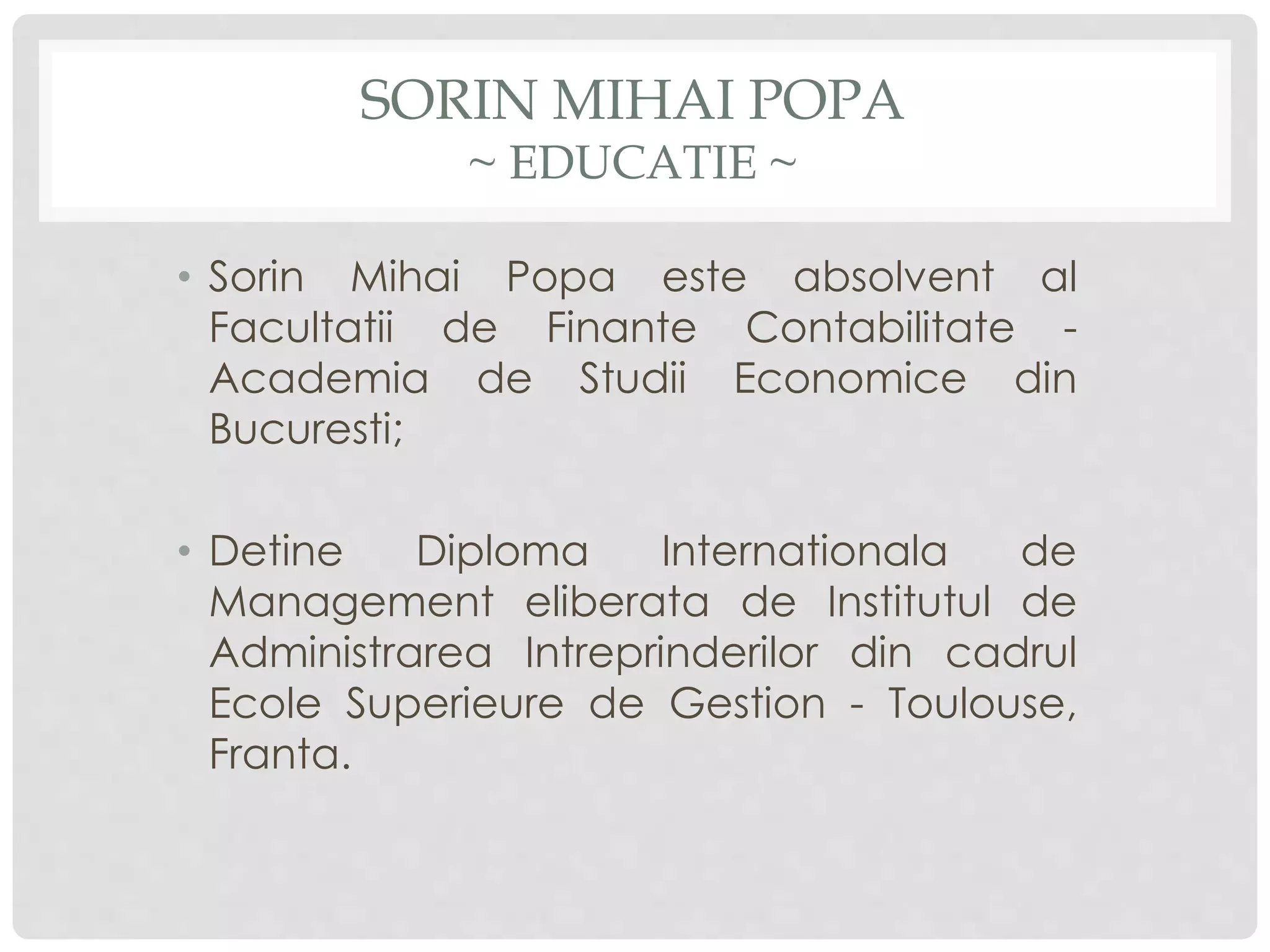 Sorin Mihai Popa - biografie