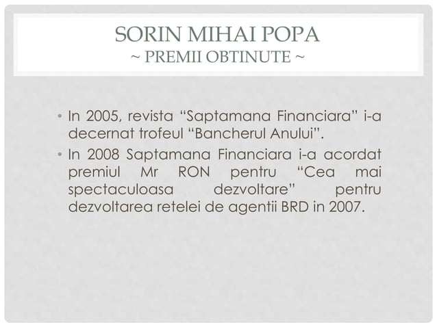 Sorin Mihai Popa - biografie | PPT