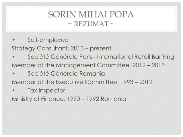 Sorin Mihai Popa - biografie | PPT