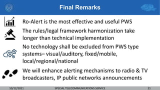 EENA 2021 - Implementing Public Warning Systems (2/3) | PPT